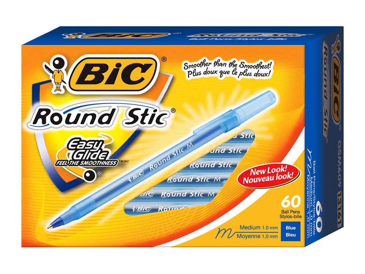 BIC Round Stic Blue Ballpoint Pens - Pack of 60 — Miller & Bean Coffee ...