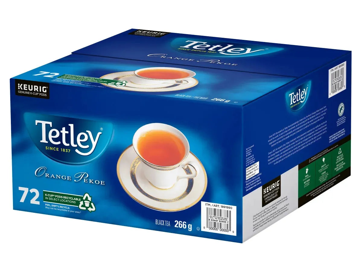 K-cup - Tetley Orange Pekoe Tea - Box of 72 — Miller & Bean Coffee Company