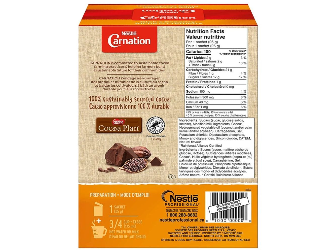 Hot Chocolate - Instant - Carnation Rich and Creamy Sachets - 50 x 19g ...