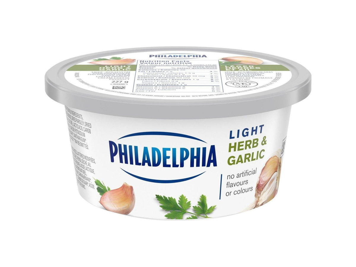 Philadelphia Light Herb & Garlic Cream Cheese 227g — Miller & Bean ...