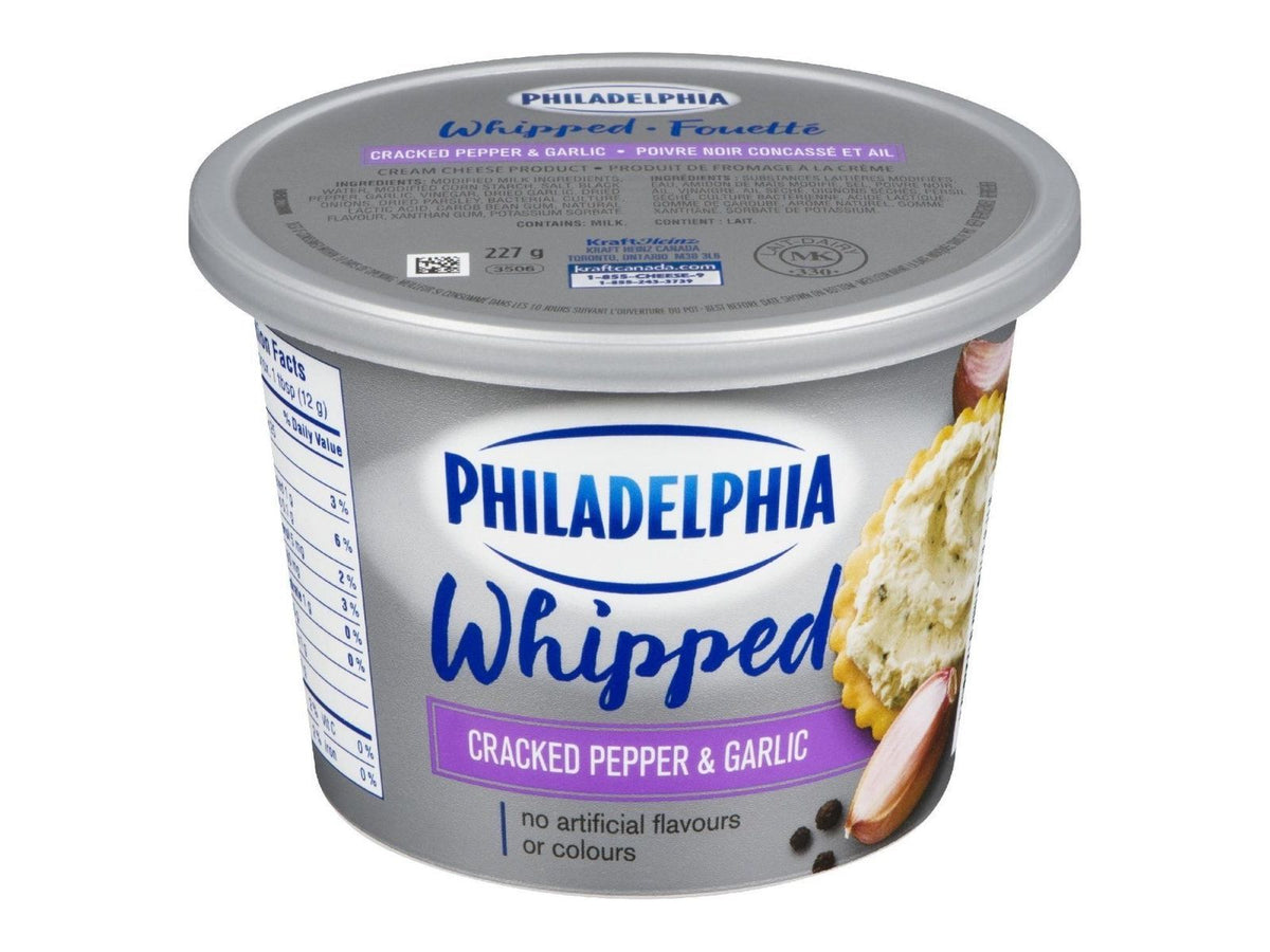 Philadelphia Whipped Cracked Pepper & Garlic Cream Cheese 227g — Miller ...