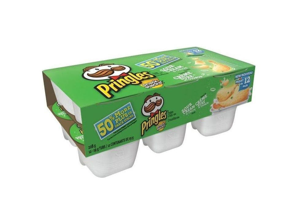 Pringles Snack Stacks Sour Cream and Onion Flavour Potato Chips 12 x 1 ...
