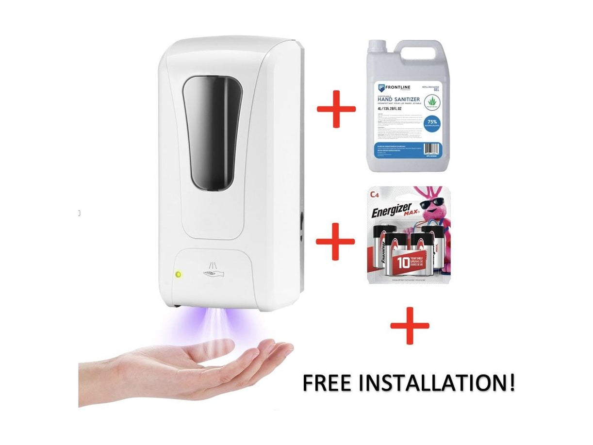 Touchless Hand Sanitizer Dispenser - Wall Mounted - Includes Everythin ...